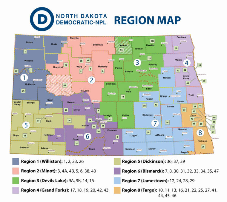 Regions & Districts - Dem-NPL Party Democrats